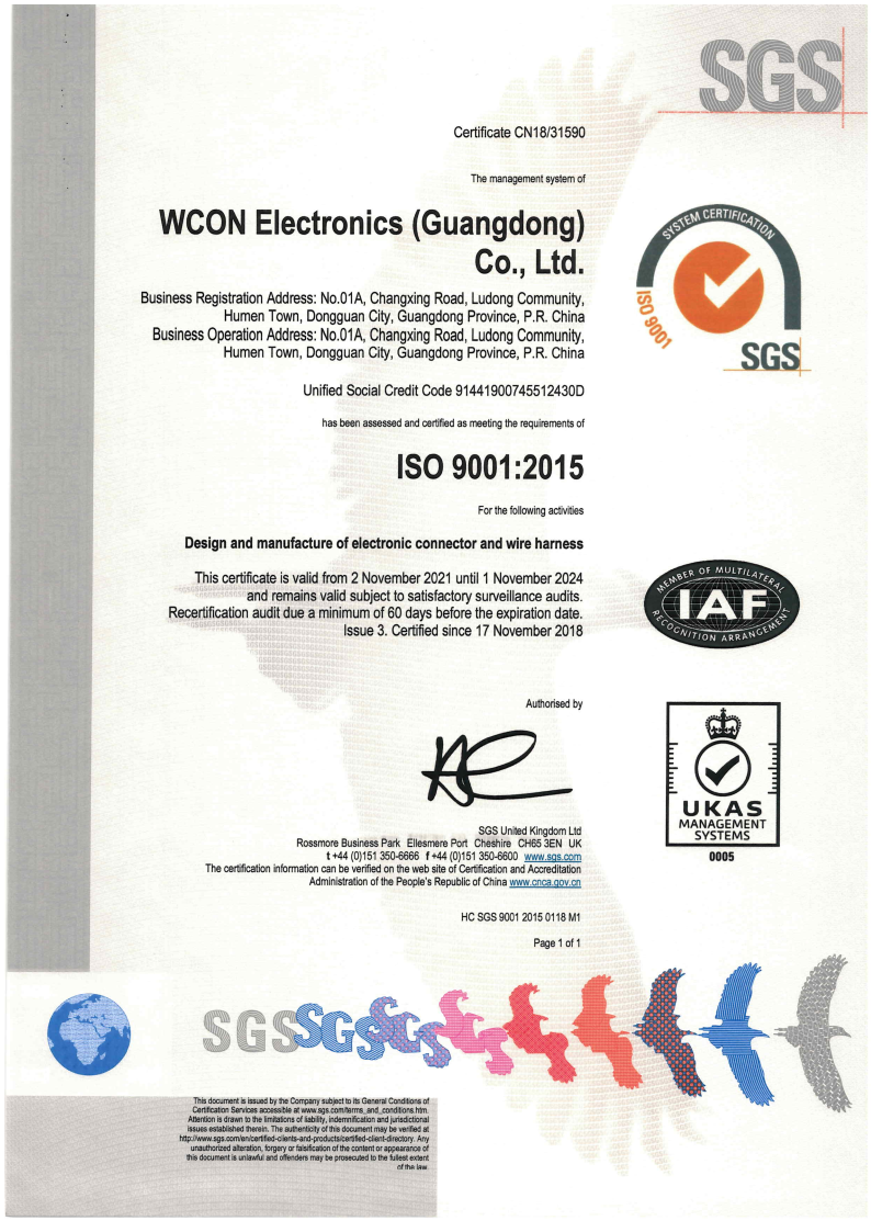 WCON ELECTRONICS(GUANGDONG) CO.,LTD